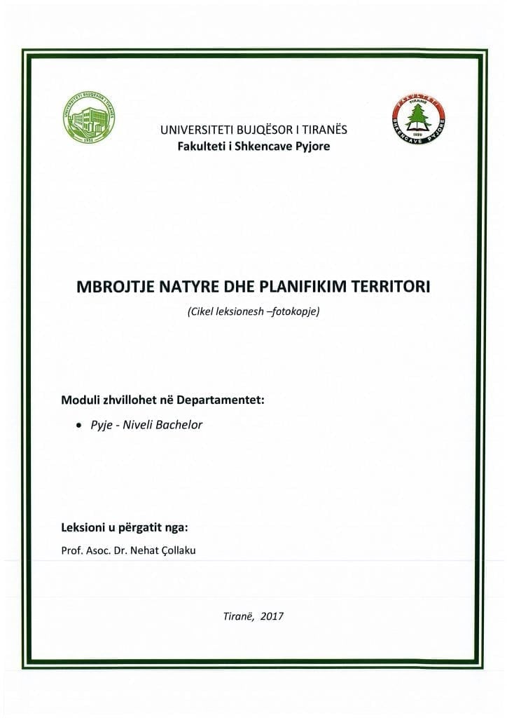 mbrojtje natyre dhe planifikim territori -nehat collaku